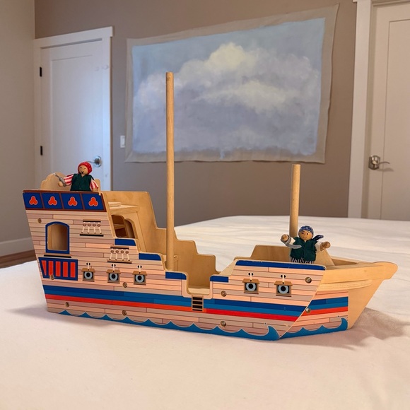 Melissa and Doug | Toys | Melissa Doug Wooden Pirate Ship Used | Poshmark